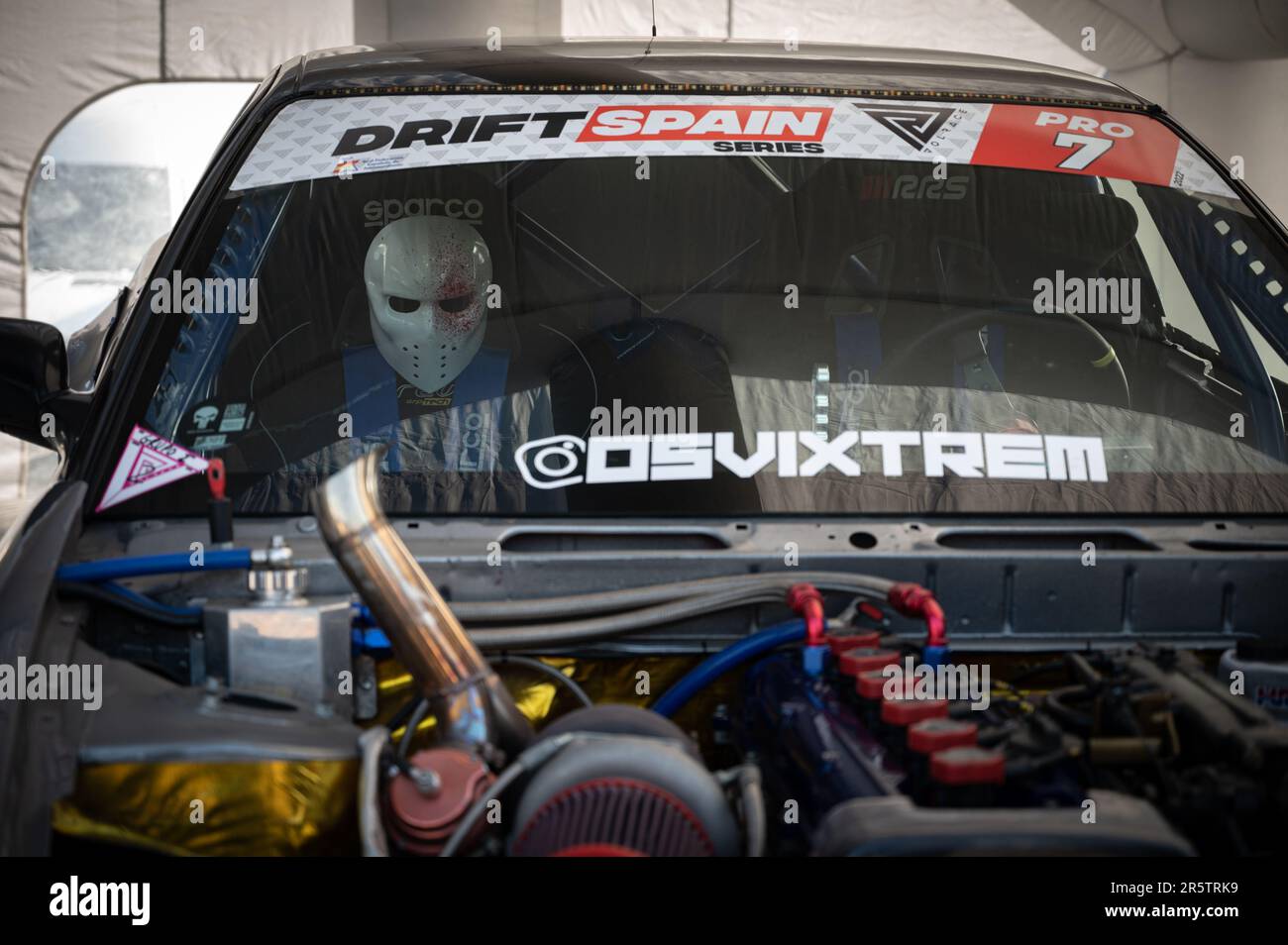A closeup of the turbo engine of the monstrous Nissan Silvia S13.5 for ...