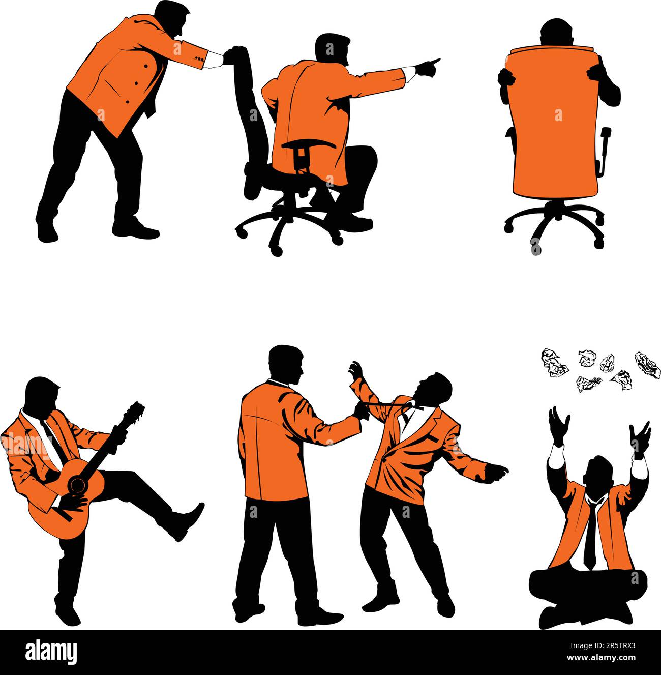 Vector humorous silhouettes of business people Stock Vector Image & Art ...