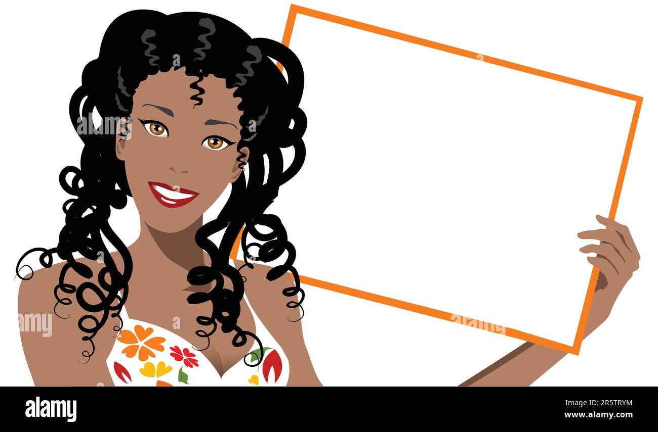 Girl holding black paper Stock Vector Images - Alamy