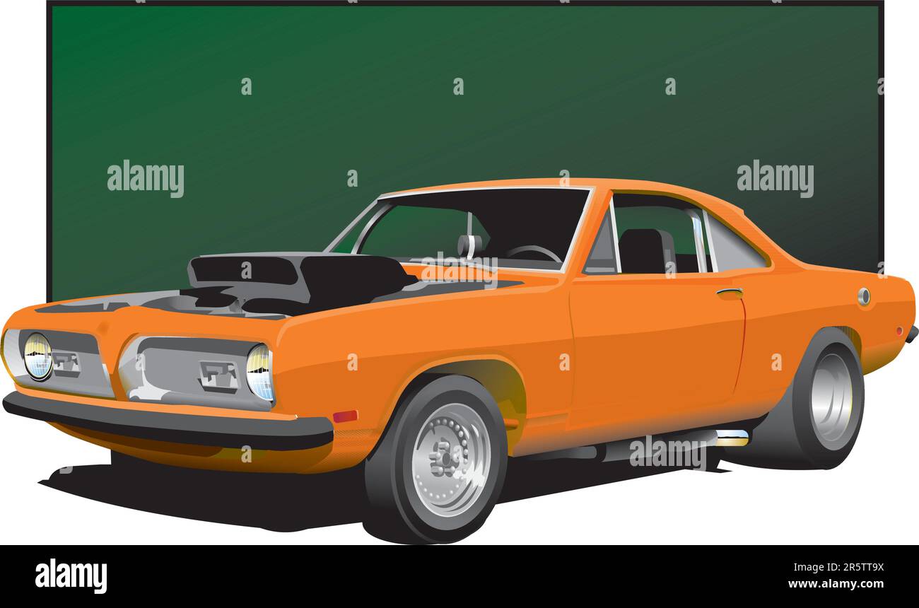 Vintage muscle car Stock Vector Images - Alamy