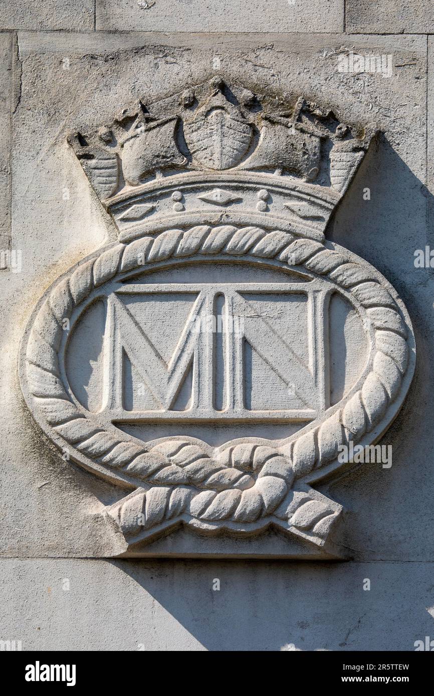 London, UK - April 17th 2023: Merchant Navy symbol at the Tower Hill ...
