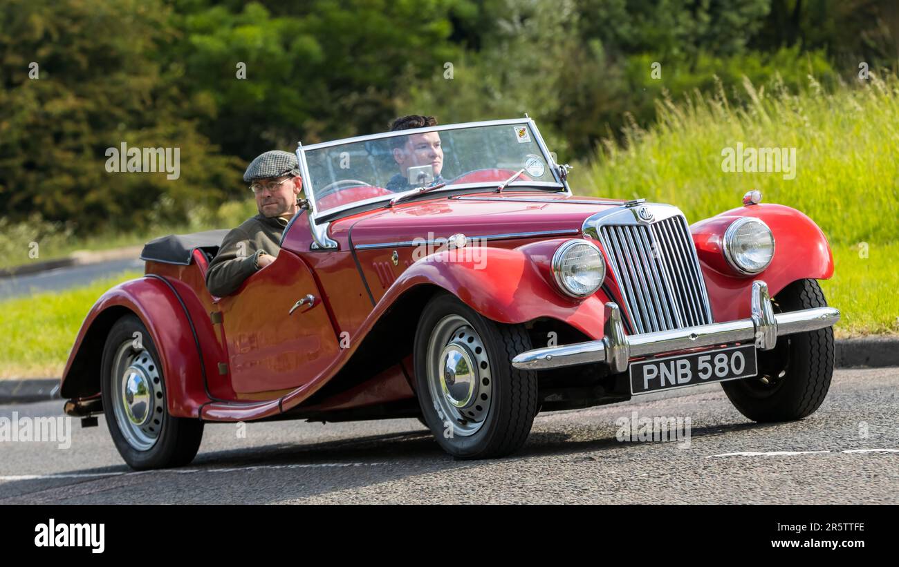Stony Stratford,UK - June 4th 2023: 1954 red MG sports car classic car ...