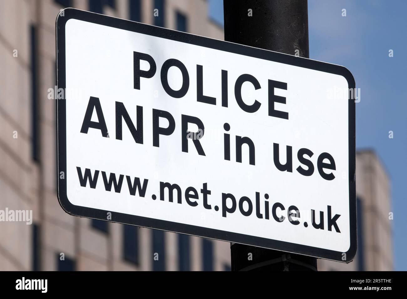 London, UK - April 17th 2023: Close-up of a Police Automatic Number ...