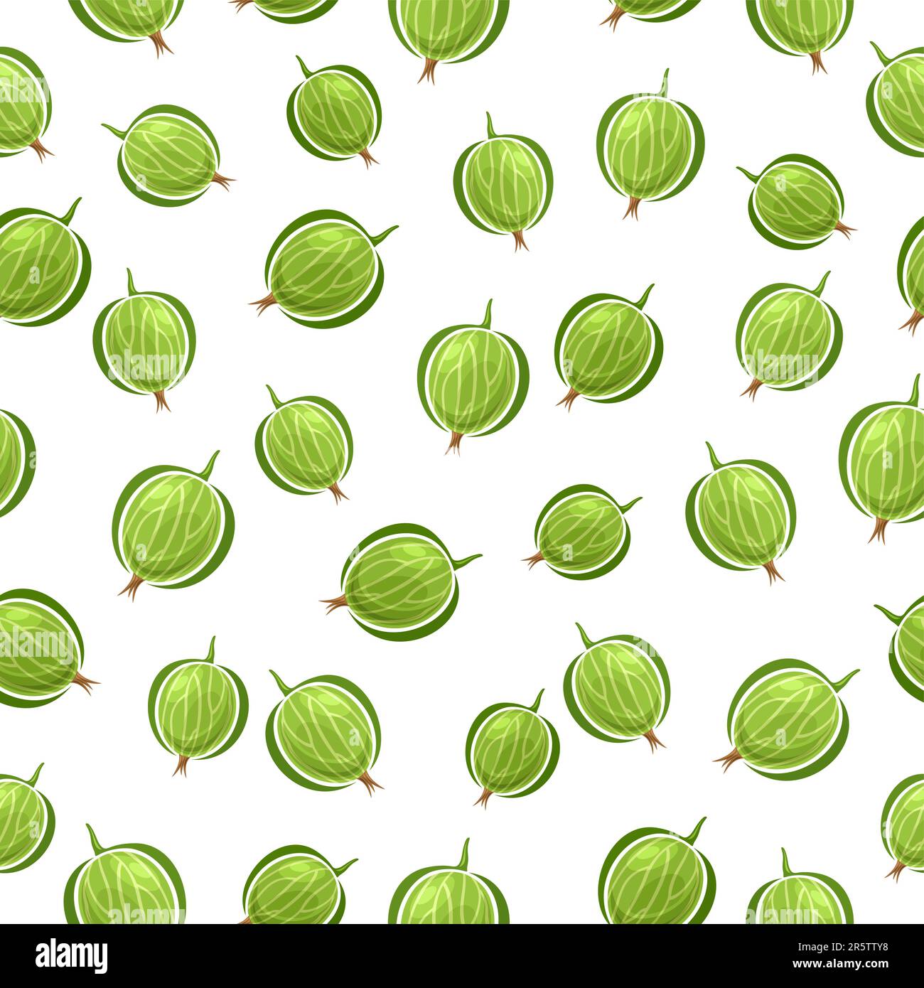 Vector Green Gooseberry seamless pattern, repeating background with cut ...