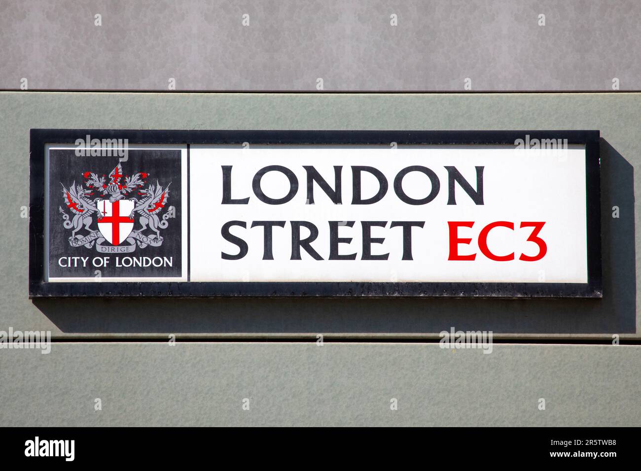 London, UK - April 17th 2023: Street sign for London Street in the City ...
