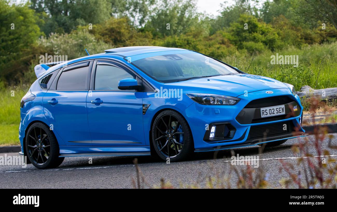 Stony Stratford,UK - June 4th 2023: 2016 blue FORD FOCUS RS classic car ...