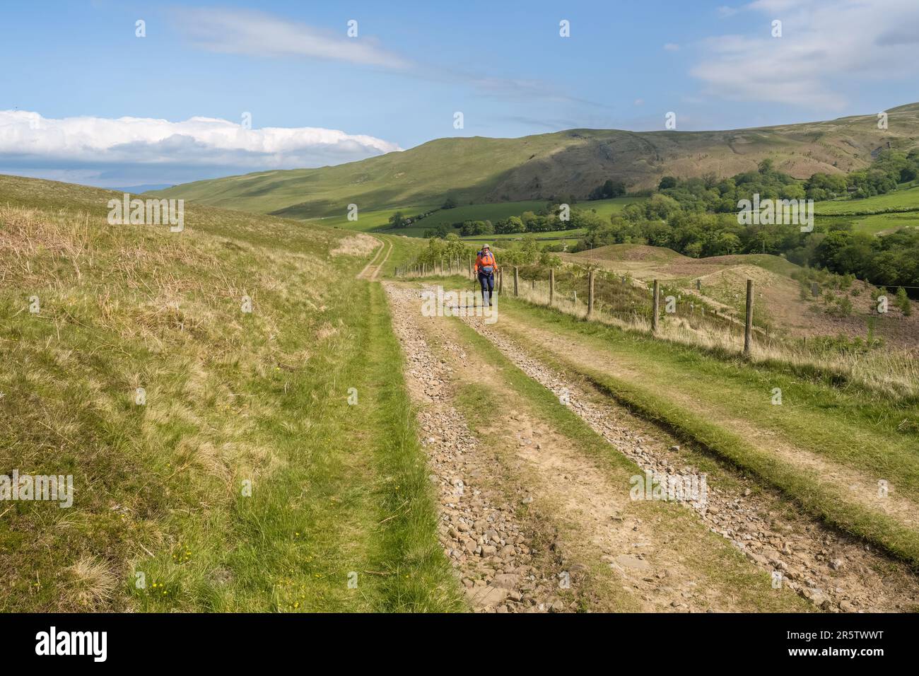 Woman Walking to Garsdale Head From the Pennine Journey bridleway ...