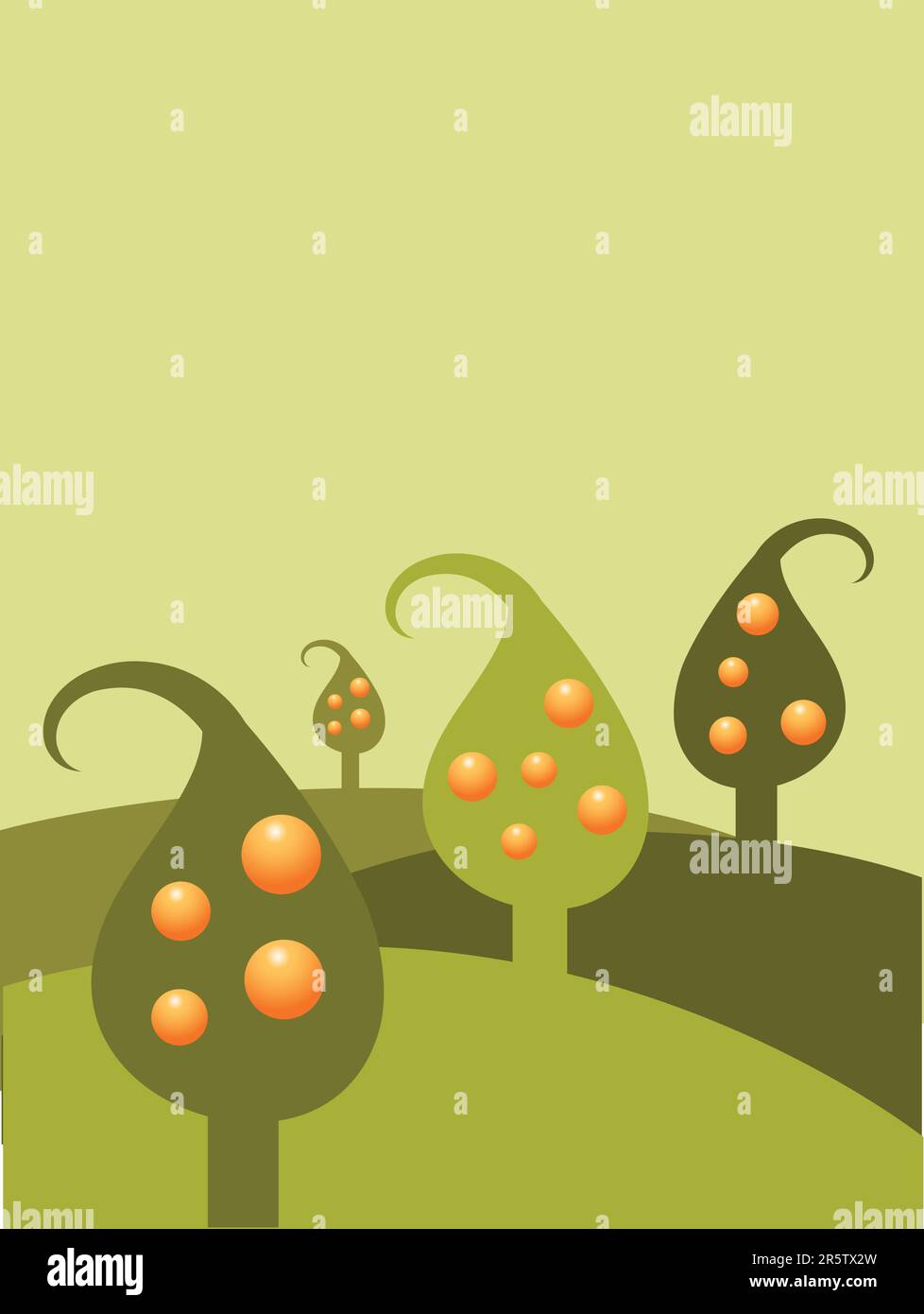 Green trees on hill Stock Vector Images - Alamy