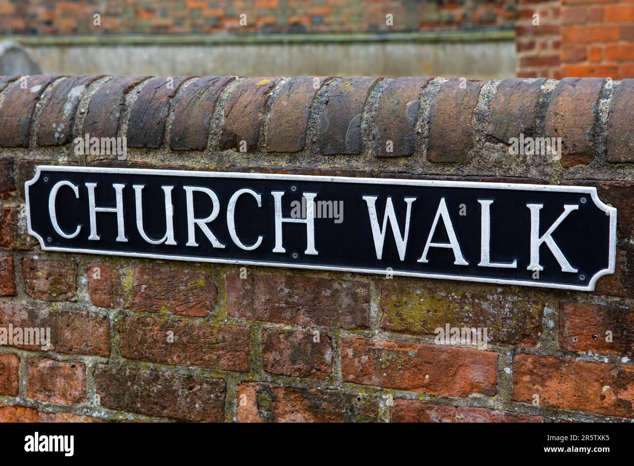 Street sign for Church Walk in the town of Maldon, Essex, UK Stock ...