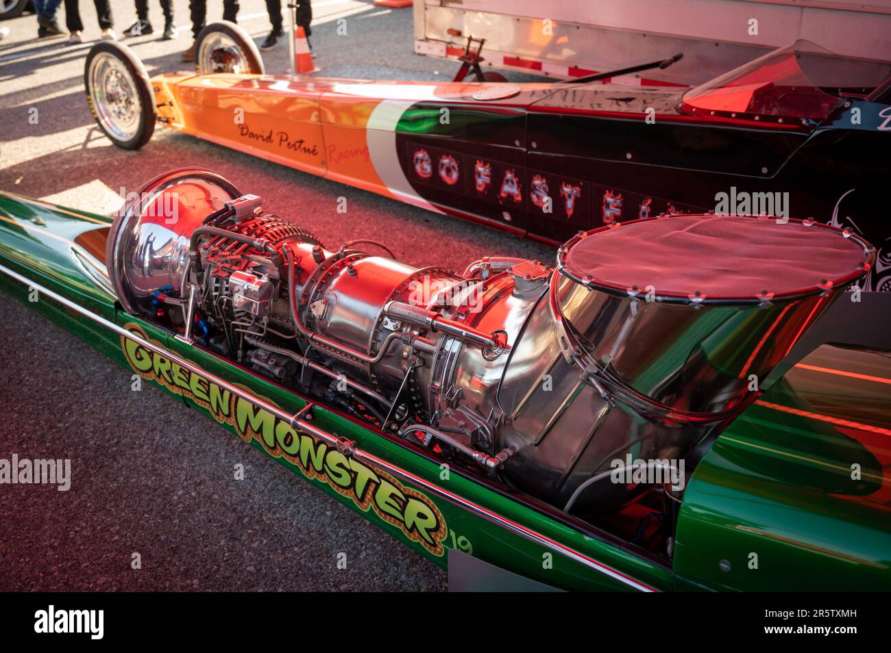 Detail of the turbine engine of a dragster Stock Photo - Alamy