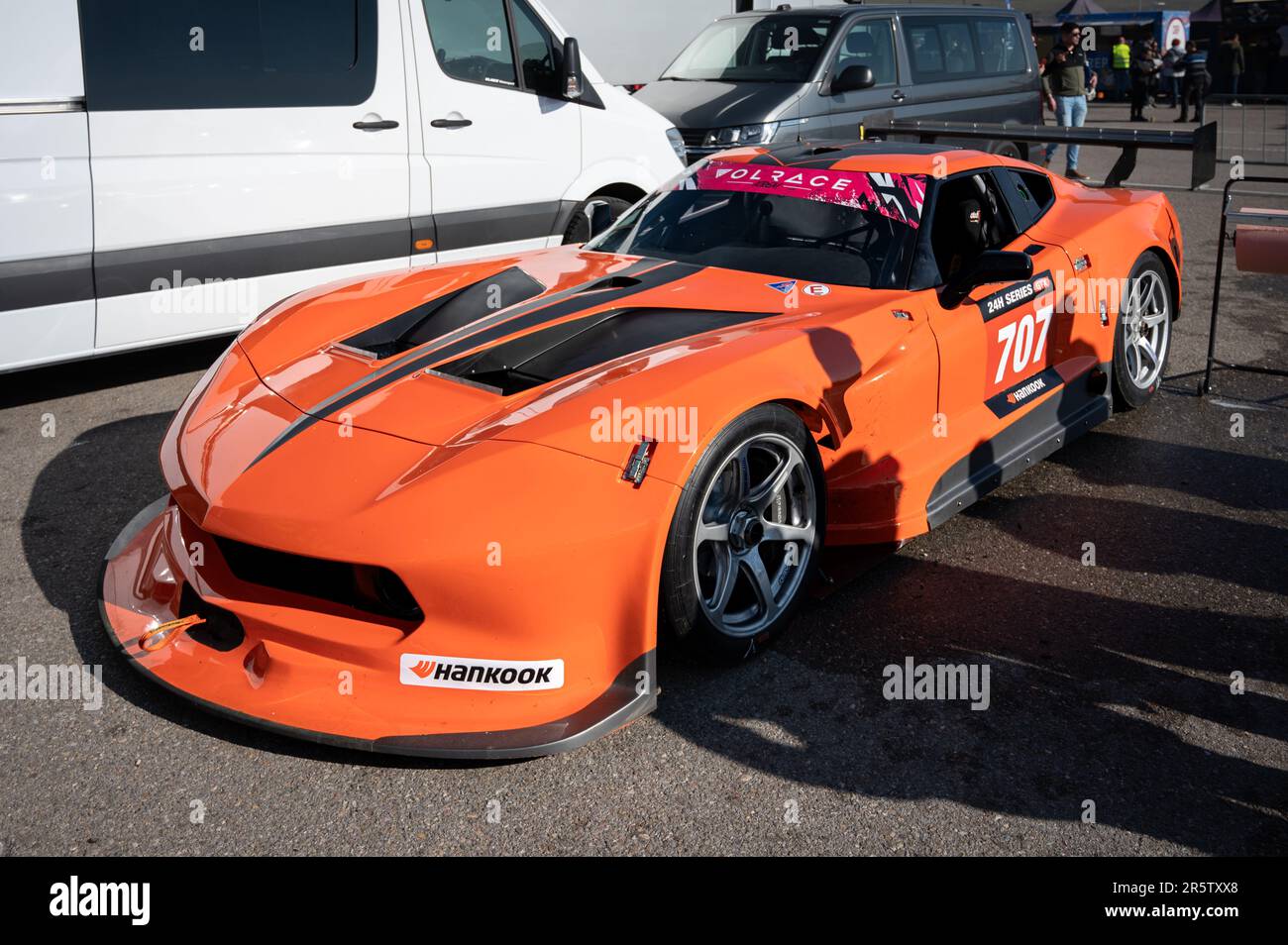 Detail of the Chevrolet Corvette C7 racing at the 24h resistance Stock ...