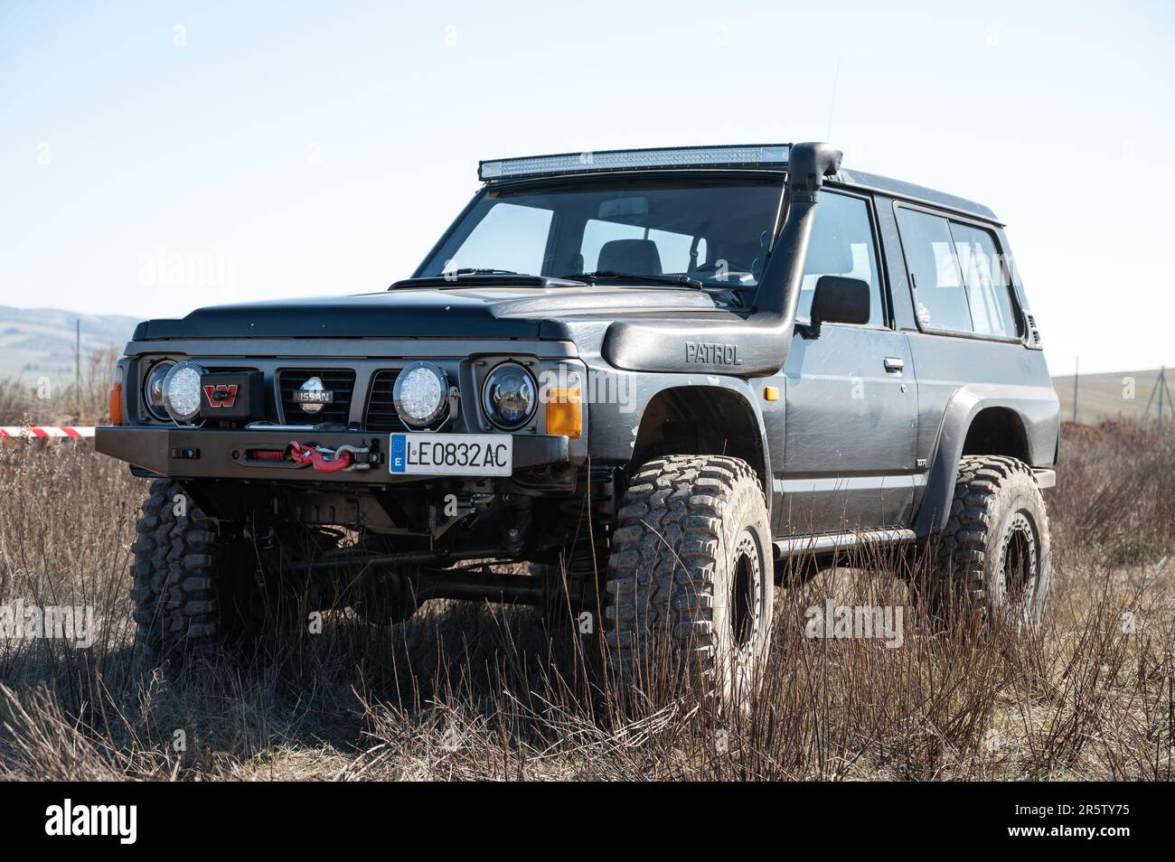 Detail of an old prepared Japanese SUV, it is a fourth generation ...