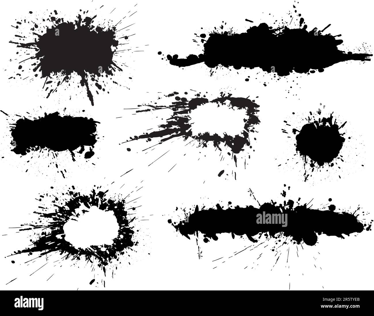 Set of ink spill grunge text banners Stock Vector Image & Art - Alamy