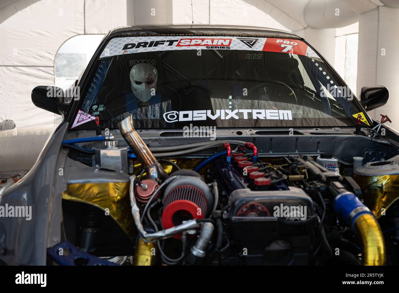 Detail of the turbo engine of the monstrous Nissan Silvia S13.5 for ...