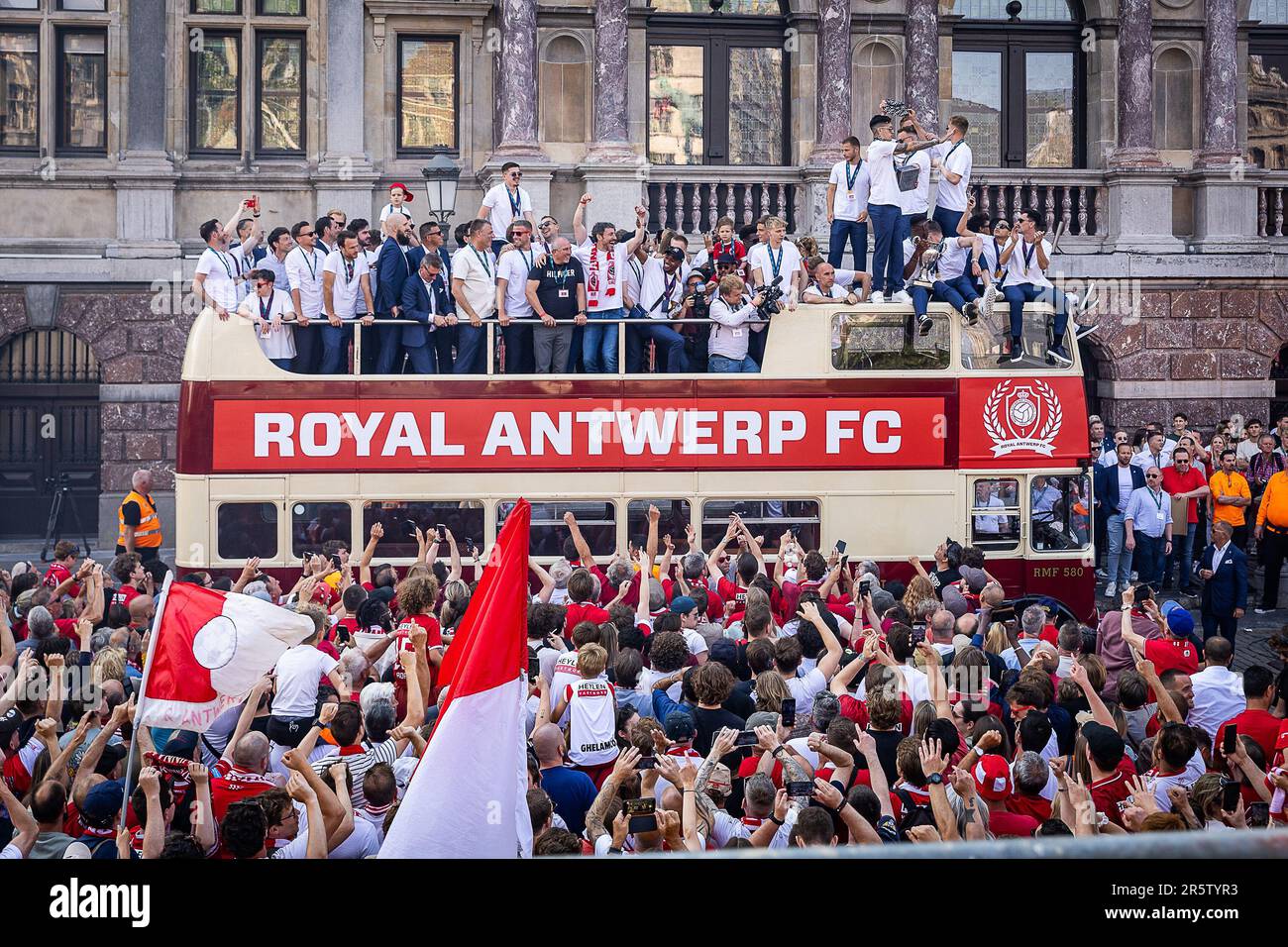 Antwerp, Belgium. 05th June, 2023. Antwerp's players pictured during ...