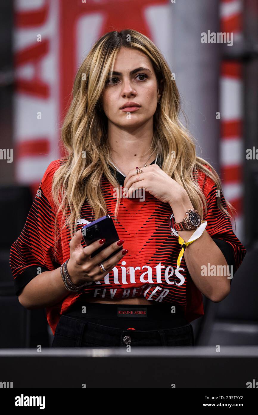 Milan, Italy. 4 June 2023. Giulia Pastore, girlfriend of Sandro Tonali ...