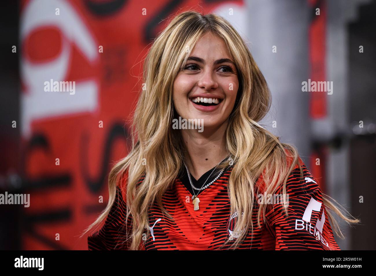 Milan, Italy. 4 June 2023. Giulia Pastore, girlfriend of Sandro Tonali ...