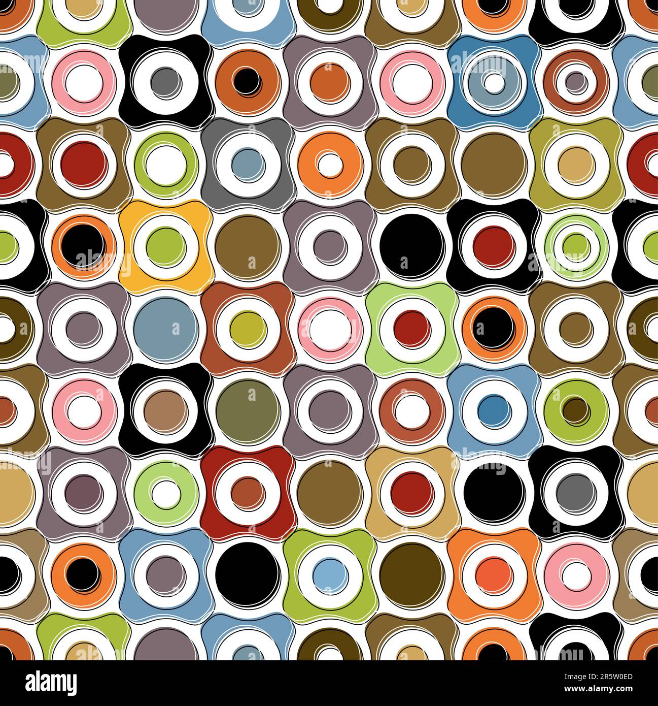 Seamless Retro-stylized Shapes. Tileable, seamless easy-edit layered ...