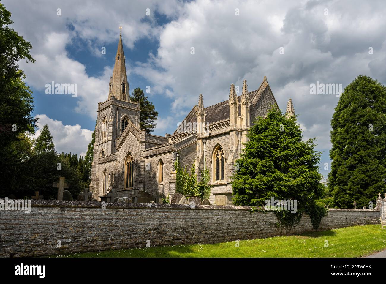 The traditional English gothic parish church of St Peter in Bushley ...