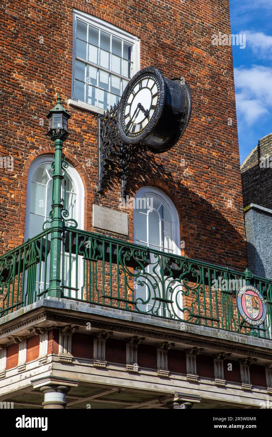 The exterior of The Moot Hall in the town of Maldon in Essex, UK Stock ...