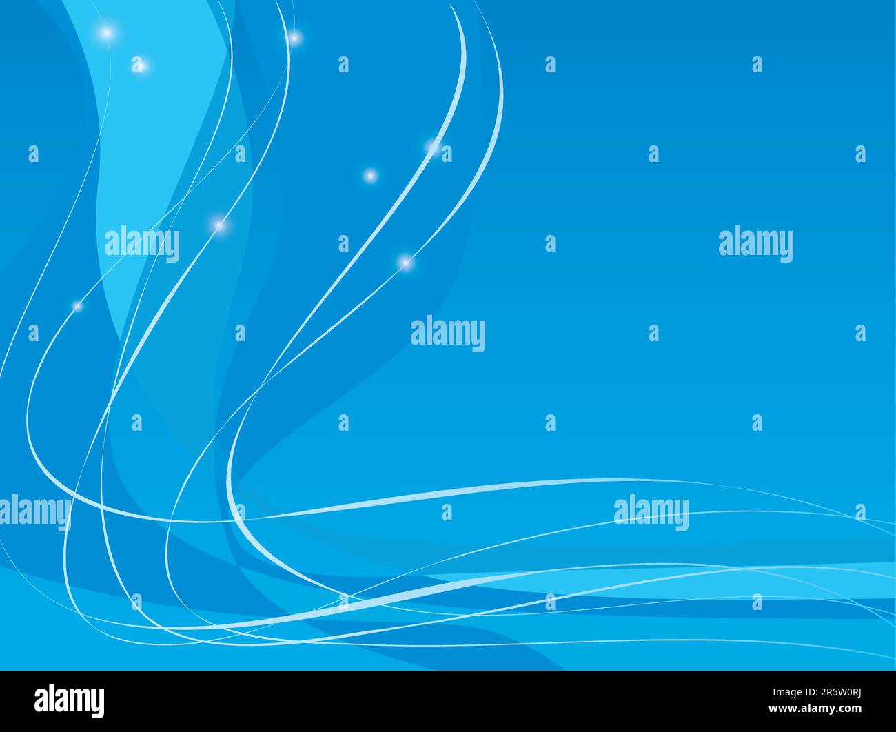 Blue Swoosh Design with lines and sparkling stars. Easy-edit layered ...