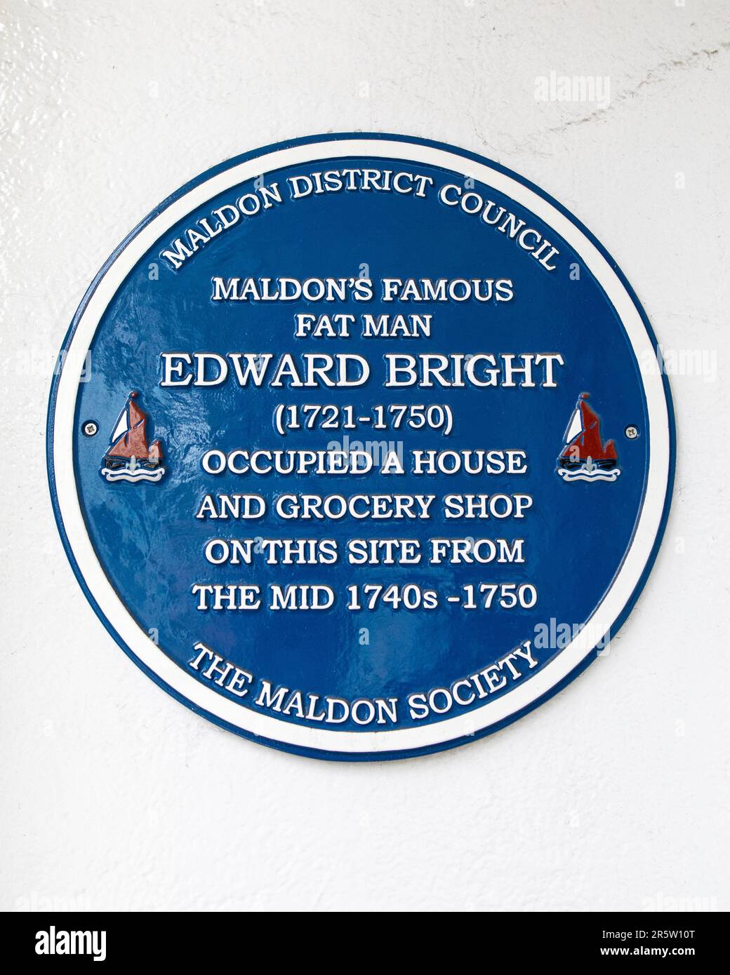 Essex, UK - April 10th 2023: A blue plaque marking the location where ...