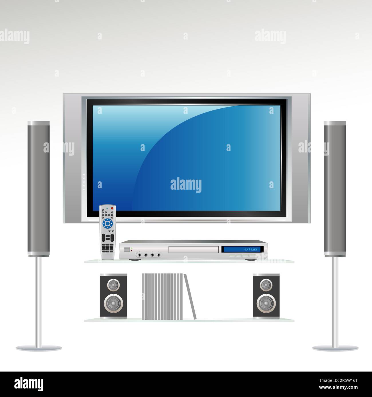 Home Theater Components: Television, DVS Player, Remote Control and ...