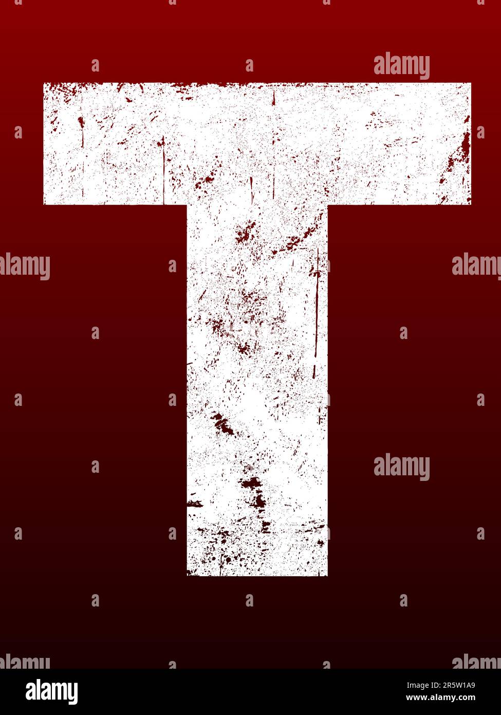 Fat Grunged Letters - T (Highly detailed grunge letter Stock Vector ...