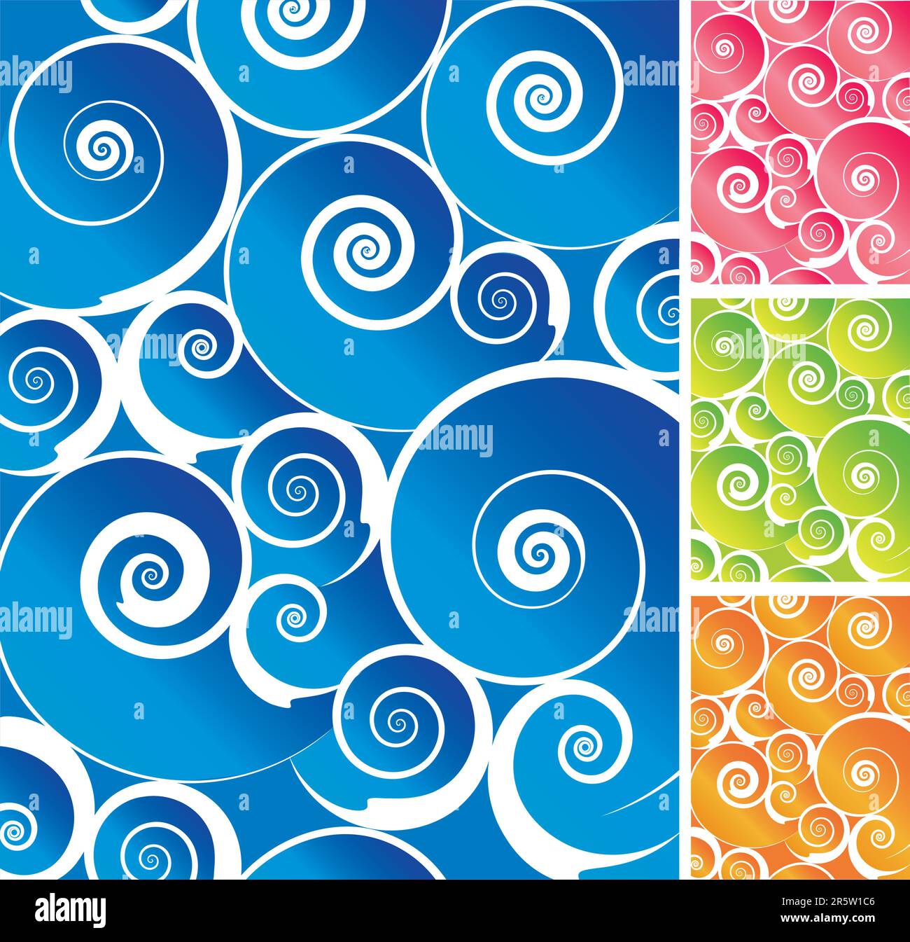 Spiral Wave Pattern with colorful gradients. Easy-edit layered file ...