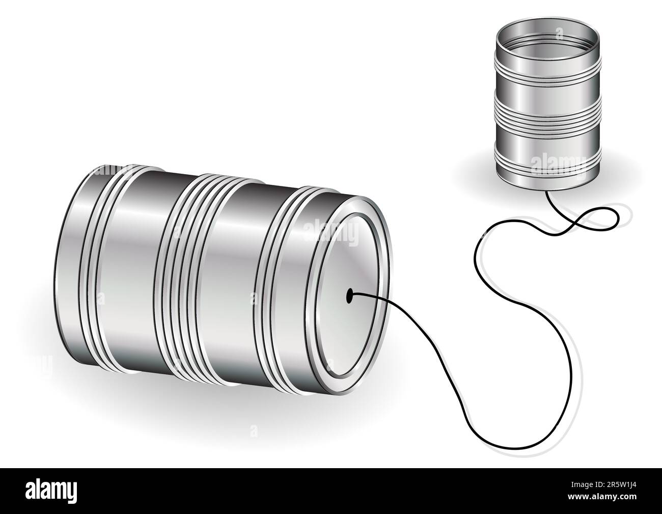 Tin can phone isolated over white background Stock Vector Image & Art ...