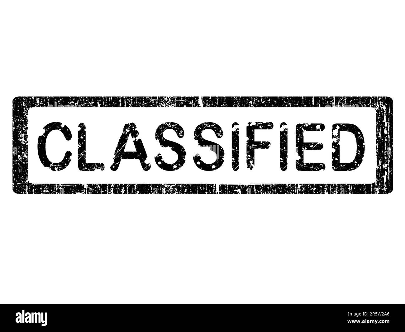 Grunge Office Stamp with the words CLASSIFIED in a grunge splattered ...