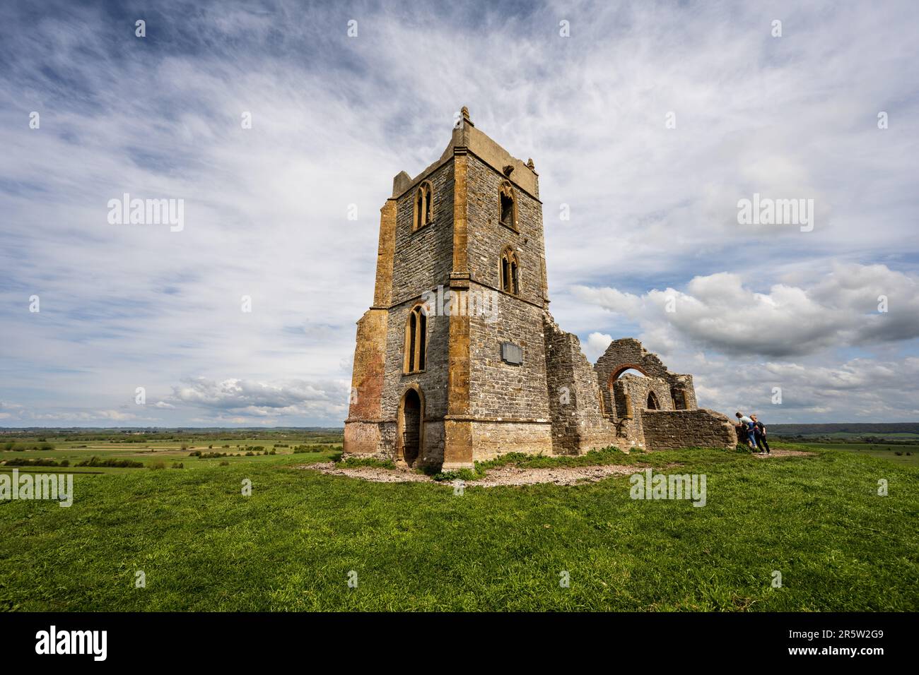 The ruins of St Michael's Church stand at the summit of Burrow Mump ...