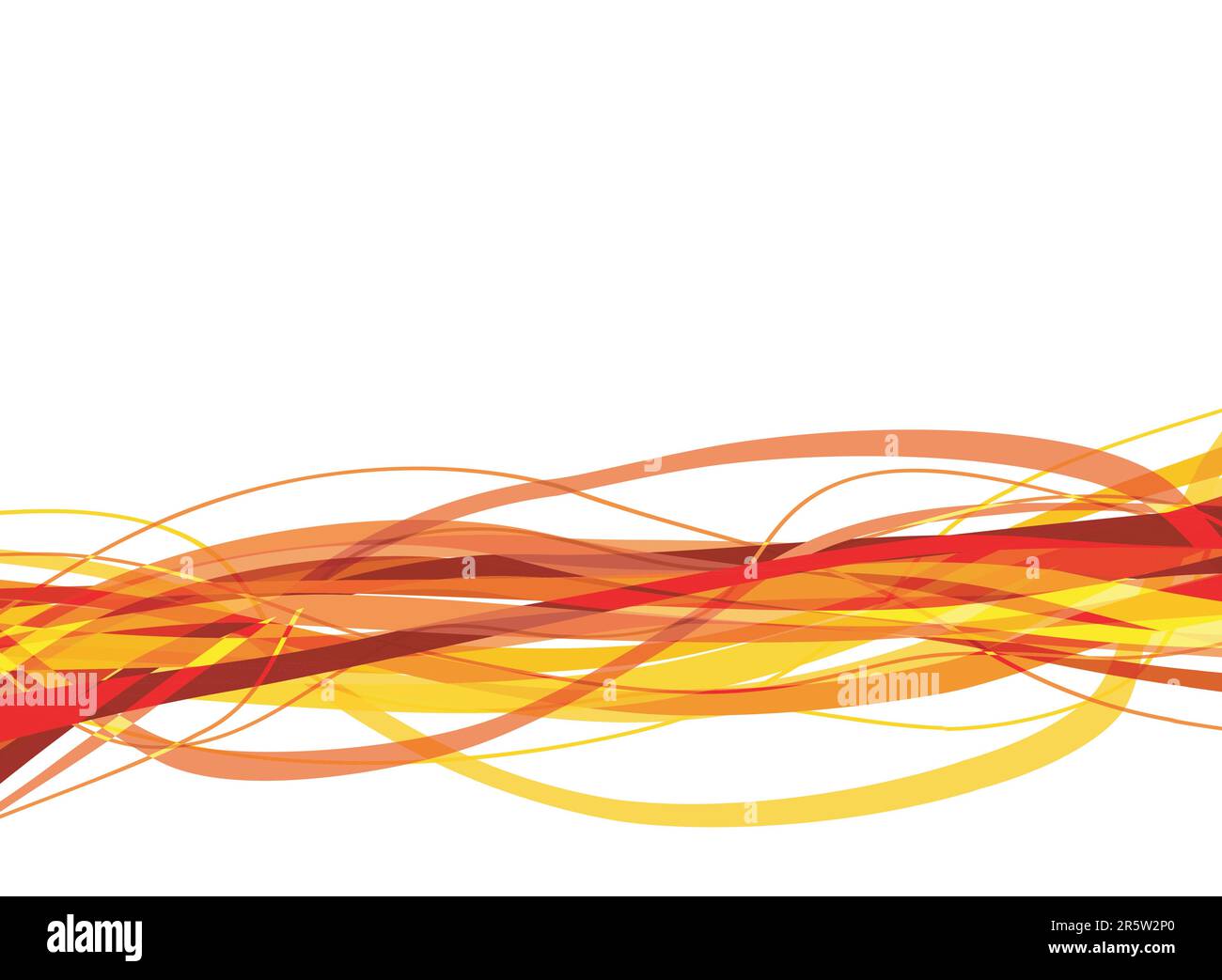 Vector illustration of red and yellow ribbons tangled together Stock ...