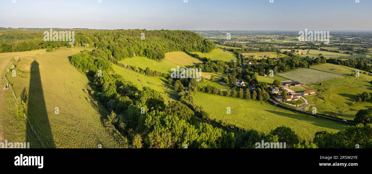A patchwork of farmland fields and woodland covers the Severn Vale ...