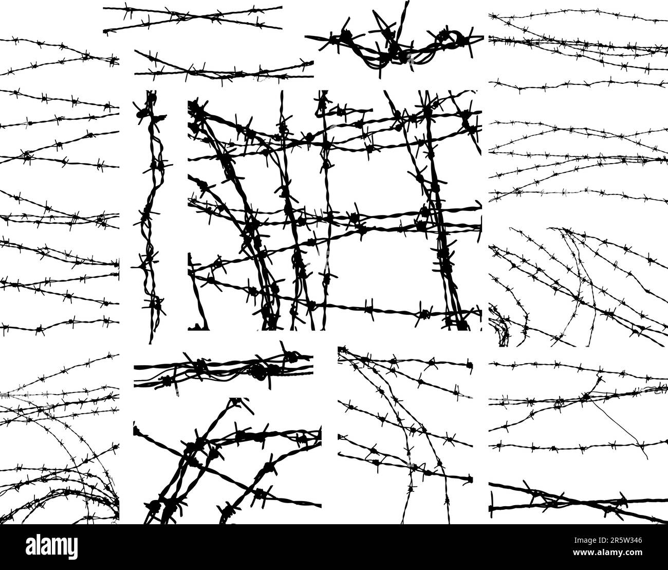 Barbed wire silhouette in Black and White Stock Photos & Images - Alamy