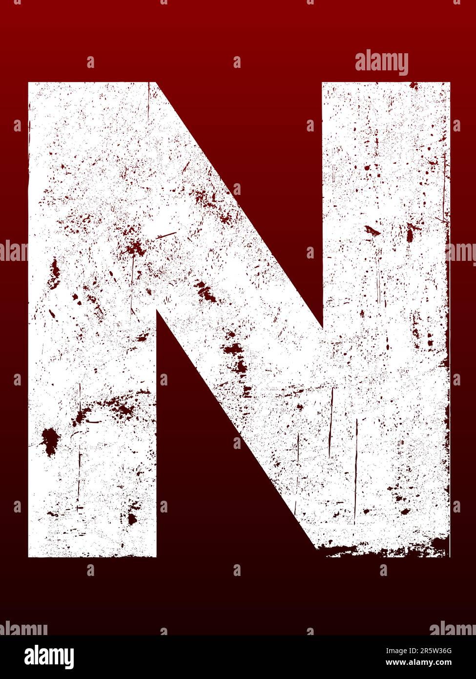 Fat Grunged Letters - N (Highly detailed grunge letter Stock Vector ...