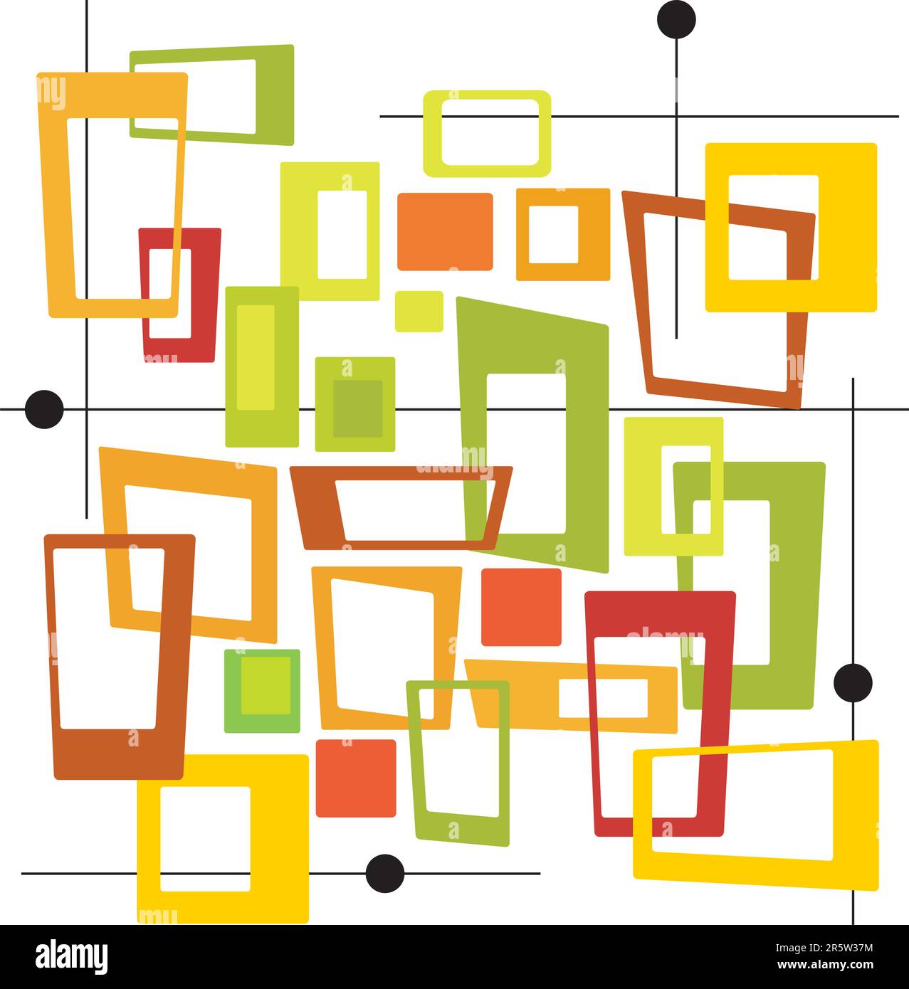 Colorful Spot illustration of stylish, retro squares. Easy-edit layered ...