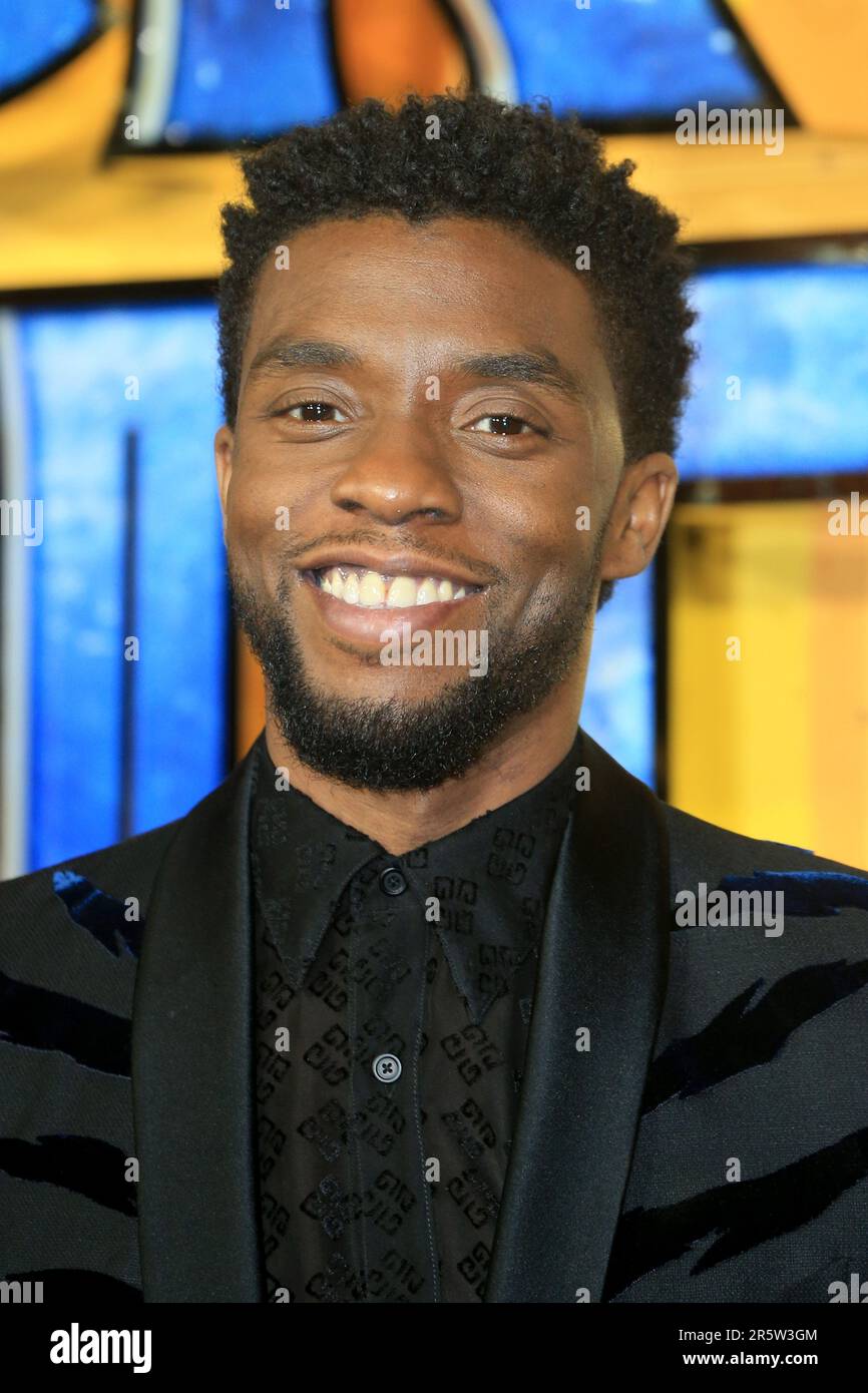 Chadwick Boseman attends the European Premiere of 'Black Panther' at ...