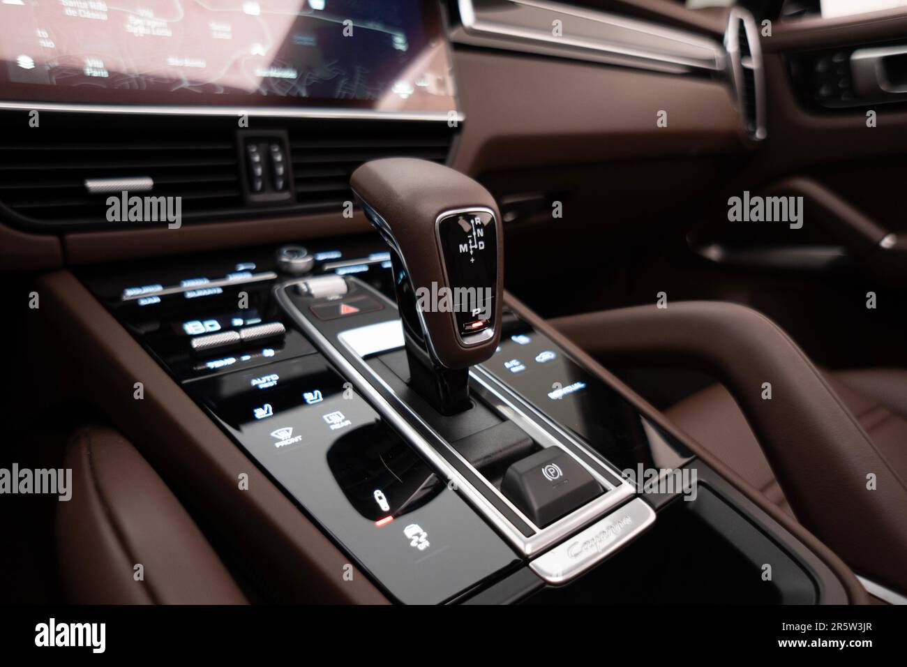 A modern vehicle featuring an automatic gear control system and a ...