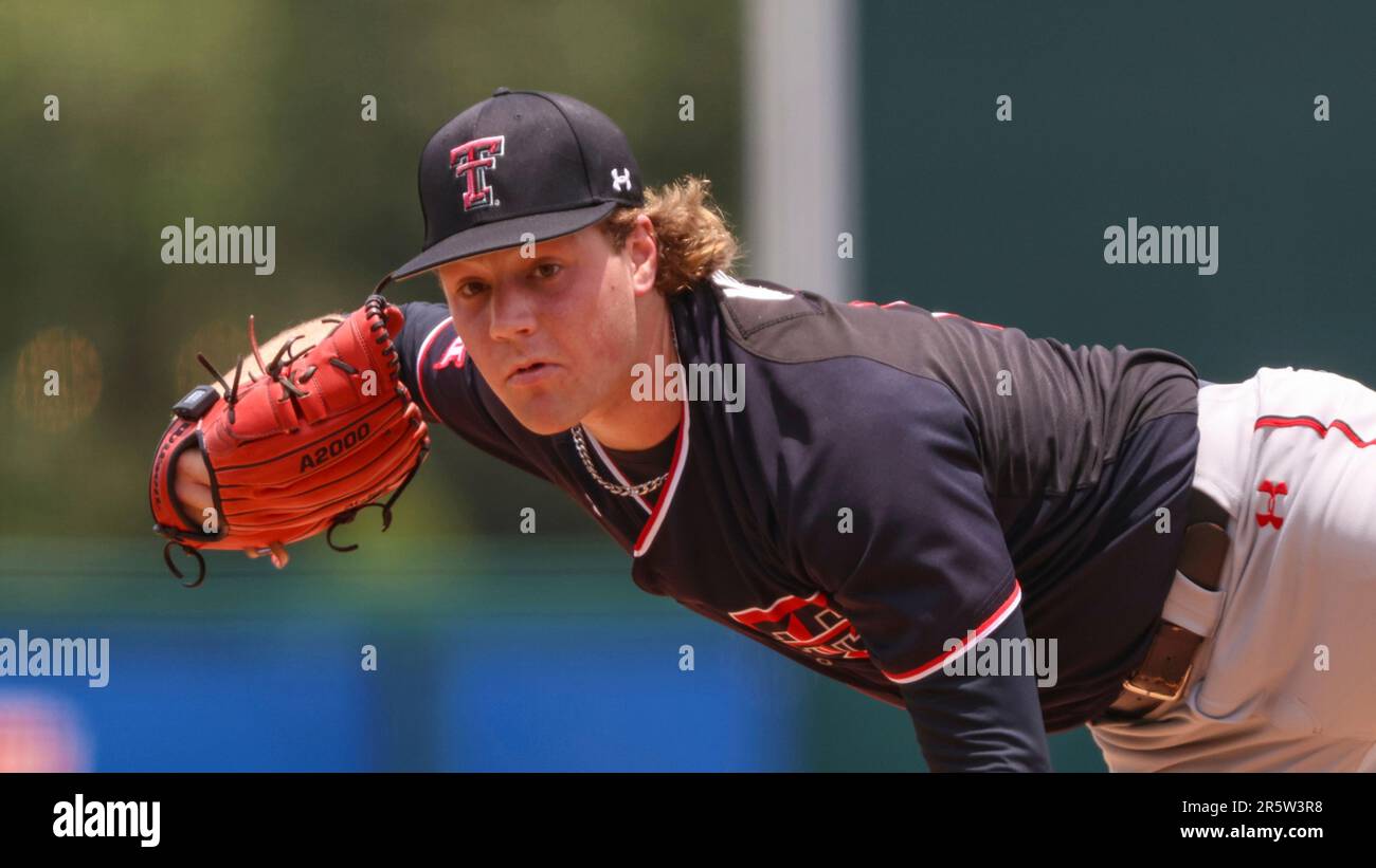 Texas Tech pitcher Mason Molina (21) in action during an NCAA baseball ...