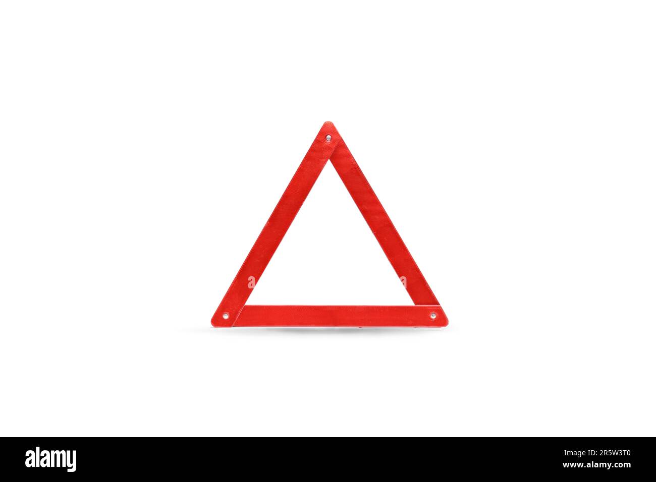 Red triangle emergency stop sign isolated on white background Stock ...