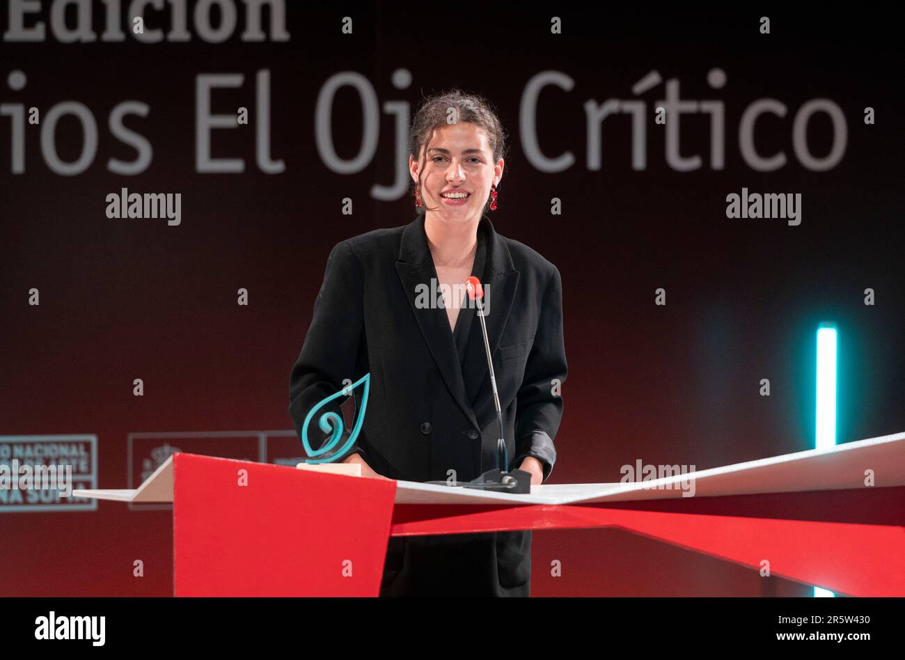 Writer Paula Chivite receives the Narrative award during the XXXIII ...
