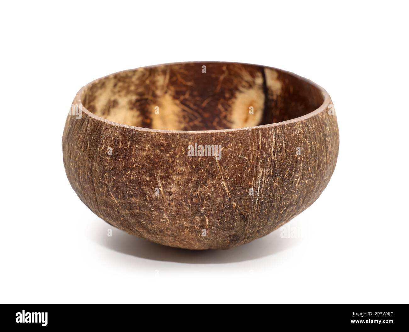 Shell of coconut on white background Stock Photo - Alamy