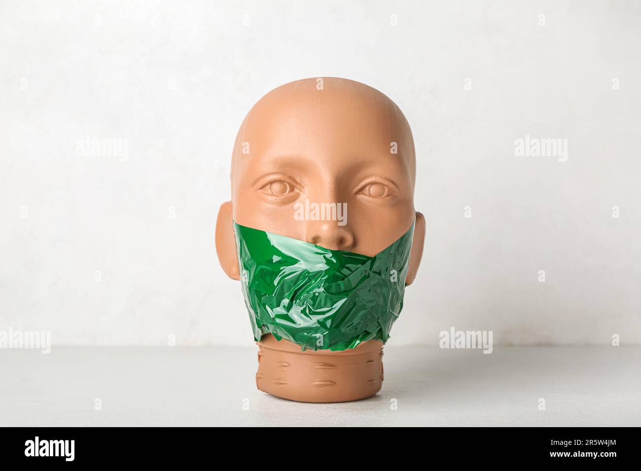 Taped human head on white background. Censorship concept Stock Photo ...