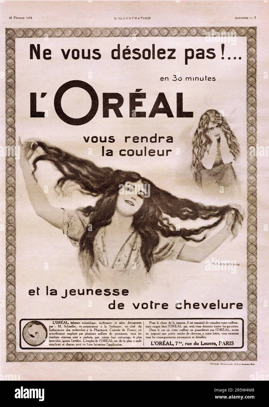 Loreal cheveux publicite 1914 hi-res stock photography and images - Alamy