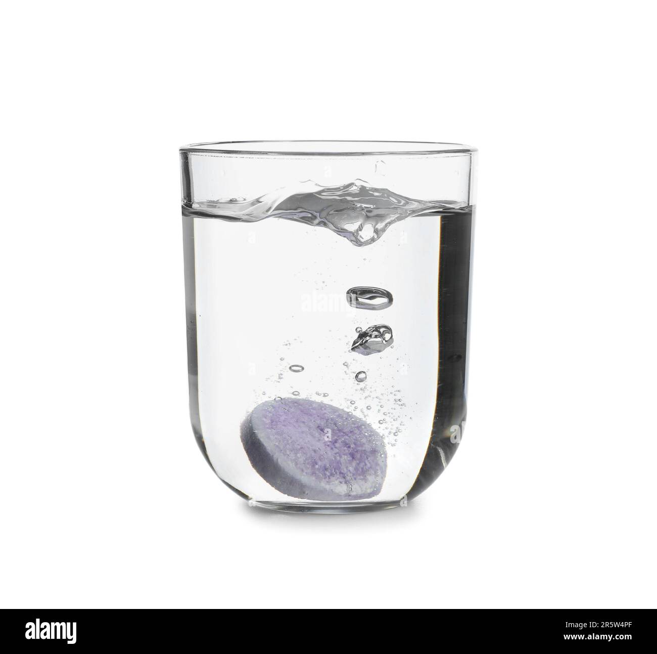 Glass of water with soluble tablet isolated on white background Stock ...