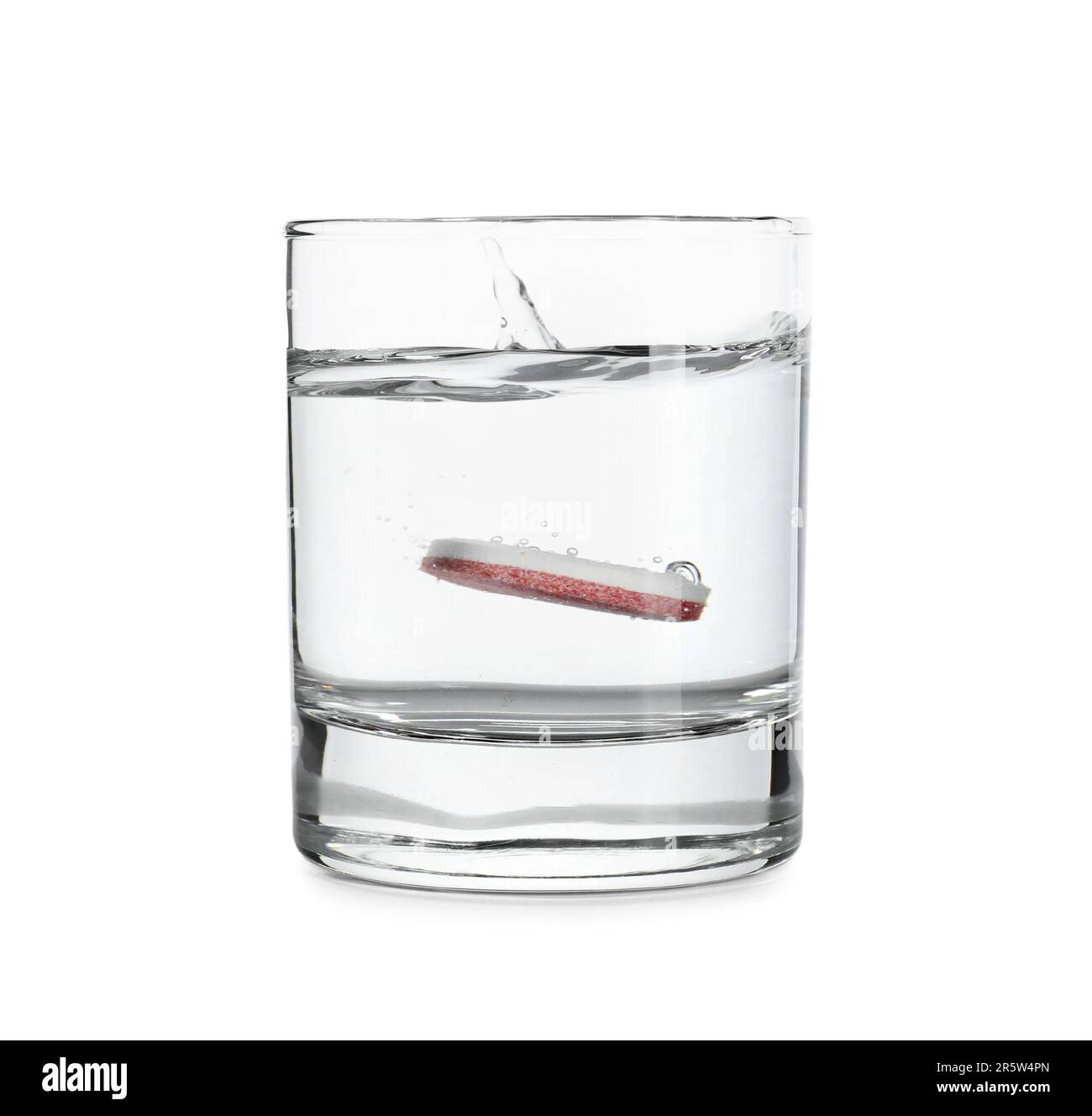 Glass of water with soluble tablet isolated on white background Stock ...