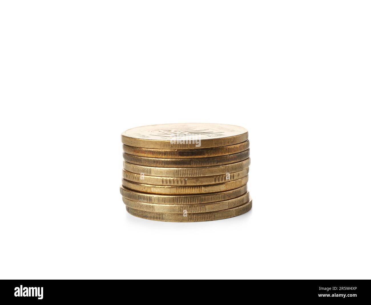 Stack of coins isolated on white background Stock Photo - Alamy