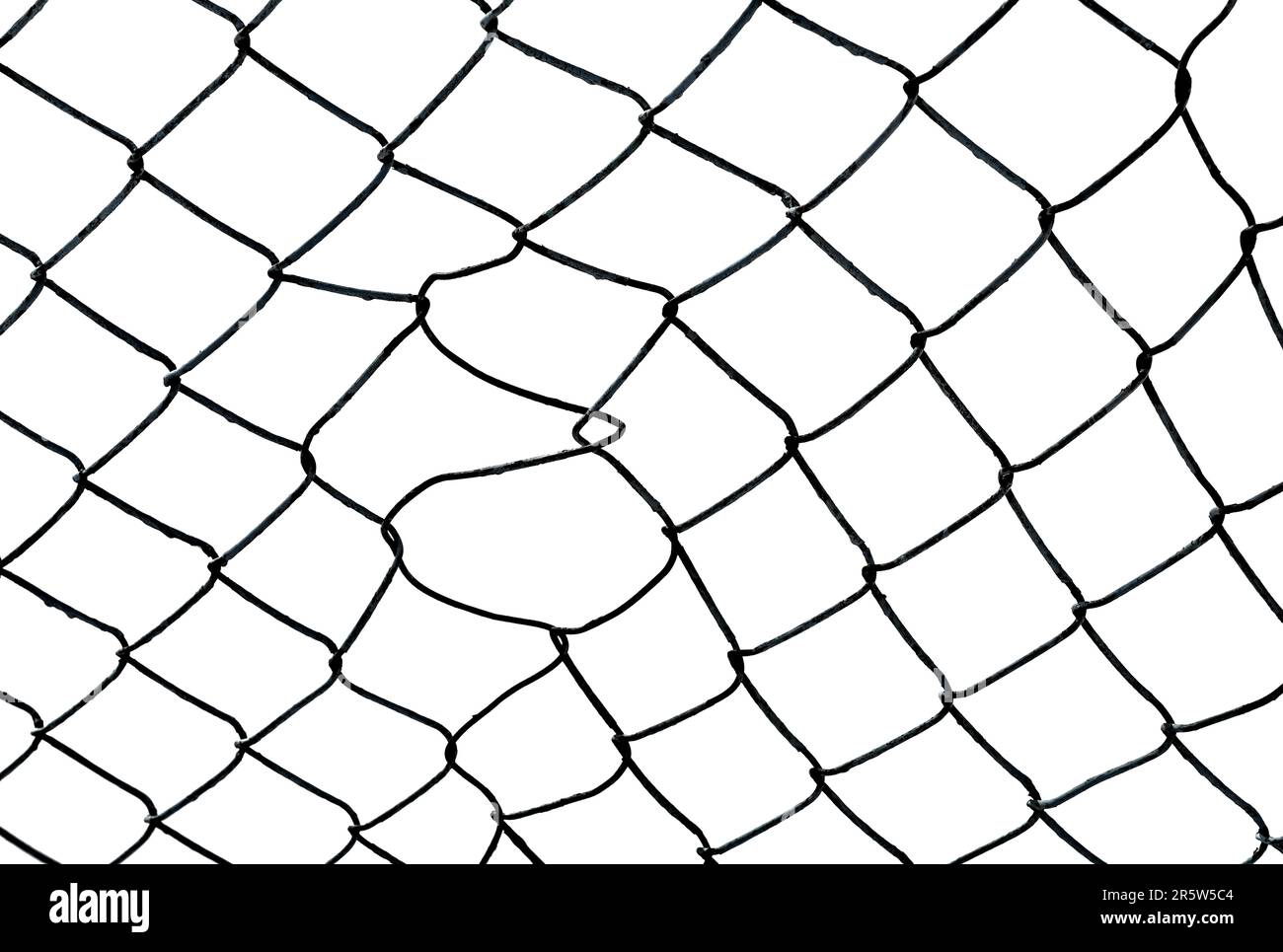 The texture of the metal mesh on a white background. Torn steel, metal ...