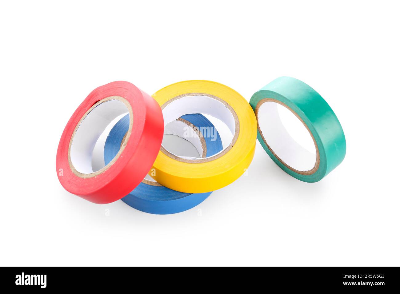 Adhesive tape rolls on white background Stock Photo - Alamy